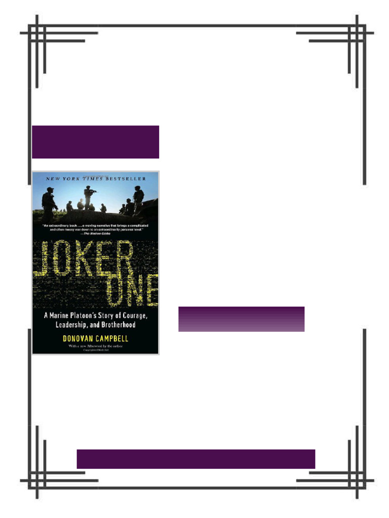 Joker One A Marine Platoon s Story of Courage Leadership and ...