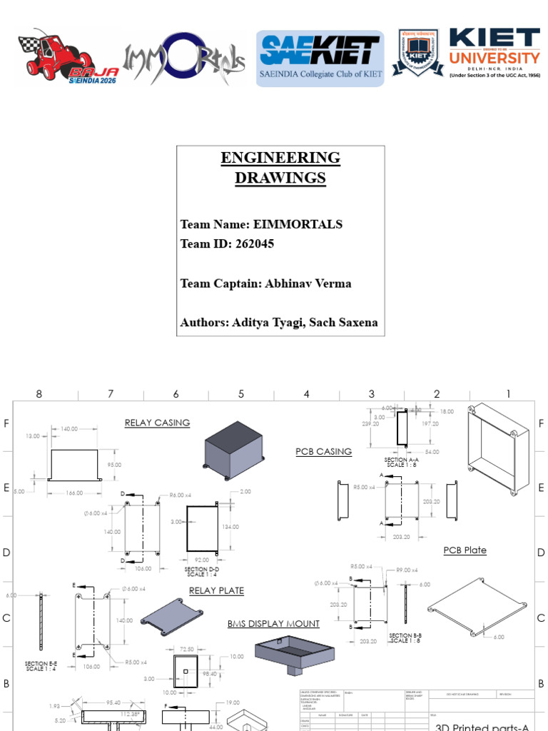 Engineering Drawings for EIMMORTALS Team | PDF