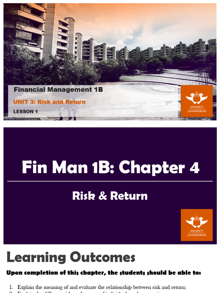 Unit 3 - Risk and Return Updated Vesrion for Class - Students | PDF ...