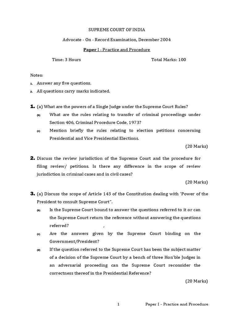 Paper-I-Practice-and-Procedure-ALL | PDF | Supreme Court Of The United ...