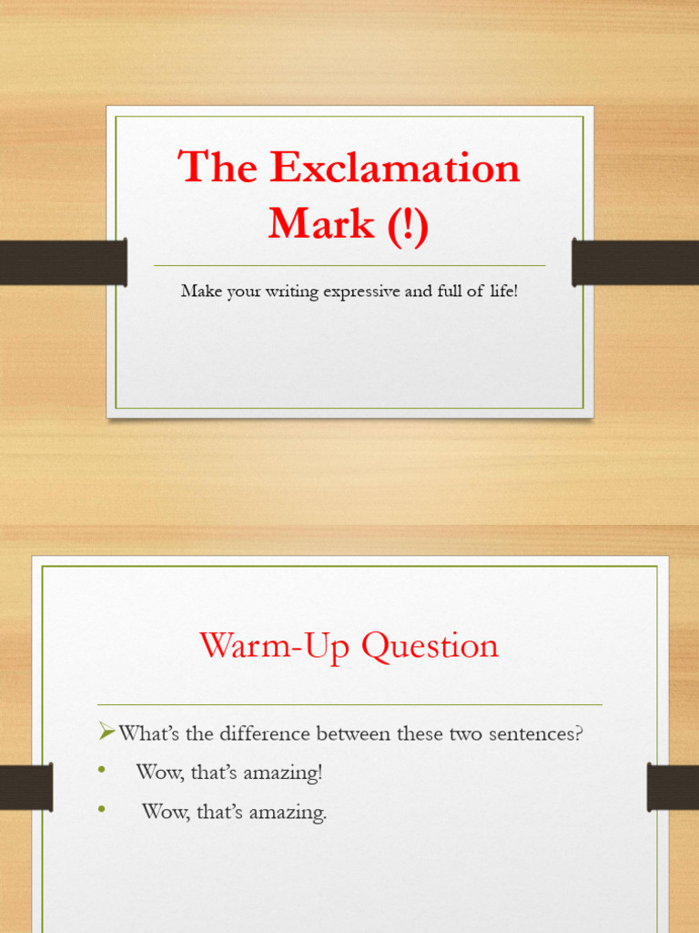 Exclamation Marks Presentation | PDF