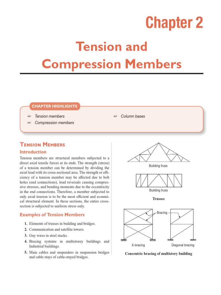 Understanding Tension Members in Structures | PDF | Buckling | Truss