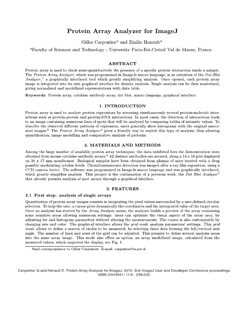 Dot Array ImageJ Protocol | PDF