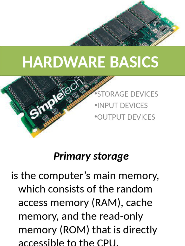 ICT Hardware Basics Pt 2 1 1 | PDF | Computer Data Storage | Random Access Memory