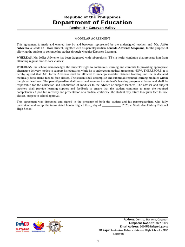 Joffer (Modular Agreement) | PDF