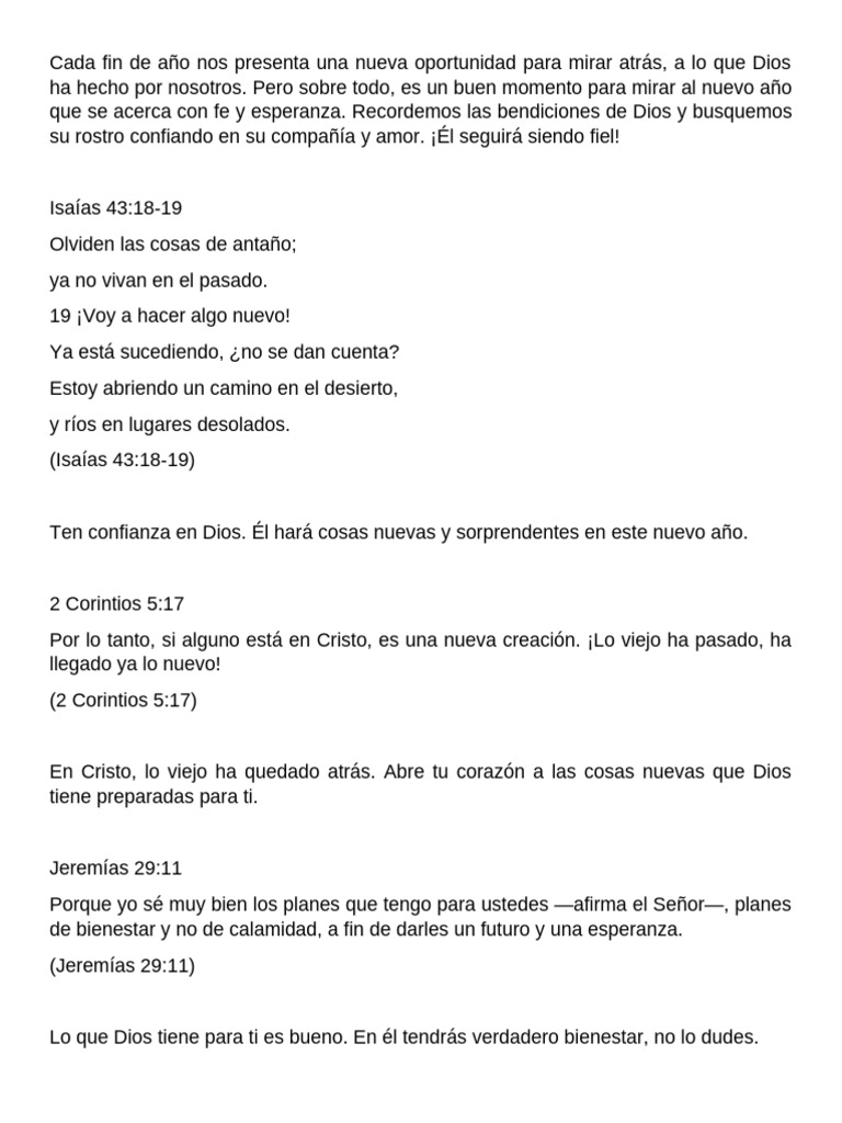 Reflexiones de fe para el nuevo año | PDF | Cristo (título) | Epístola ...
