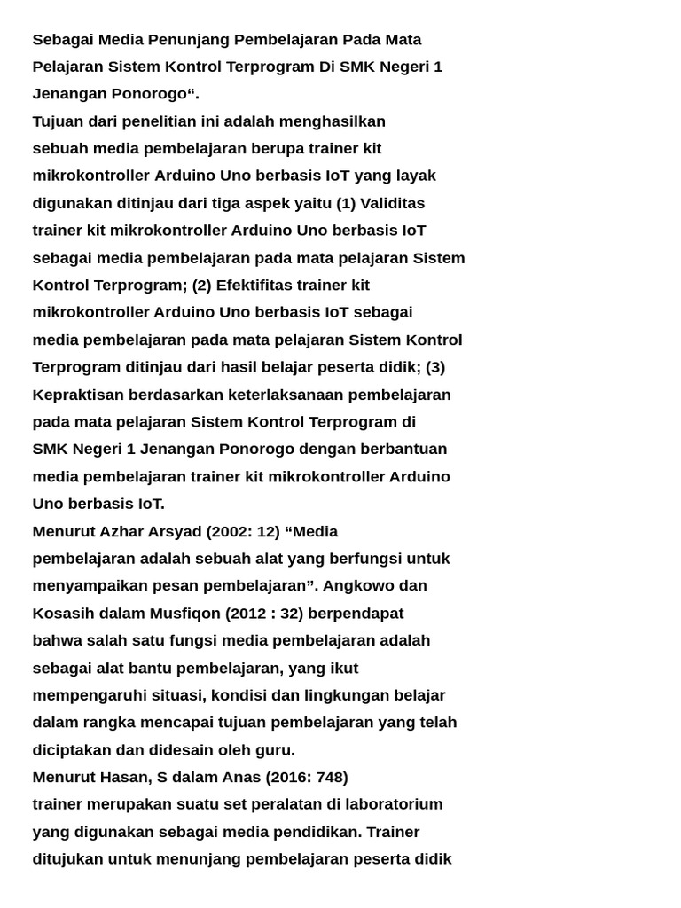 Trainer Kit Arduino IoT untuk Pembelajaran | PDF