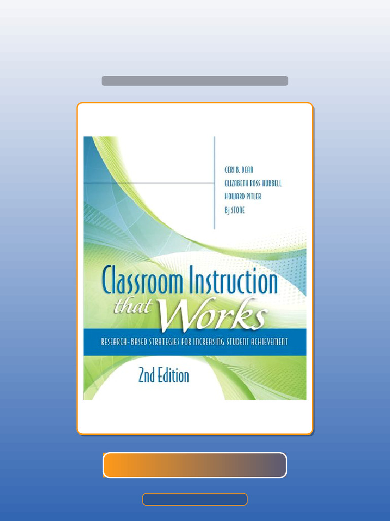 Test Bank for Classroom Instruction That Works Research Based ...