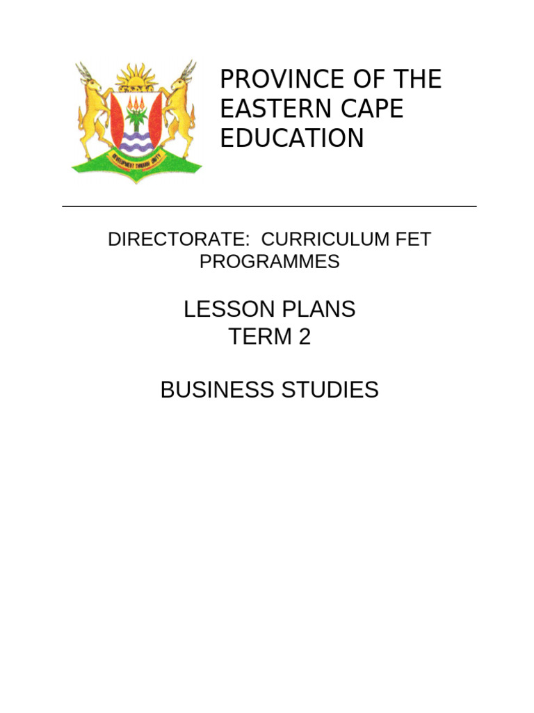 Grade 10 Business Studies Lesson Plans | PDF | Lesson Plan | Swot Analysis