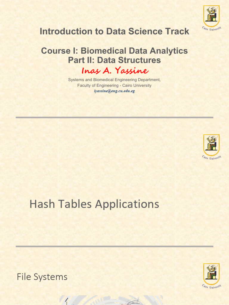 [ML][HEM3021] Hash Tables (1) | PDF | Applied Mathematics | Computer ...