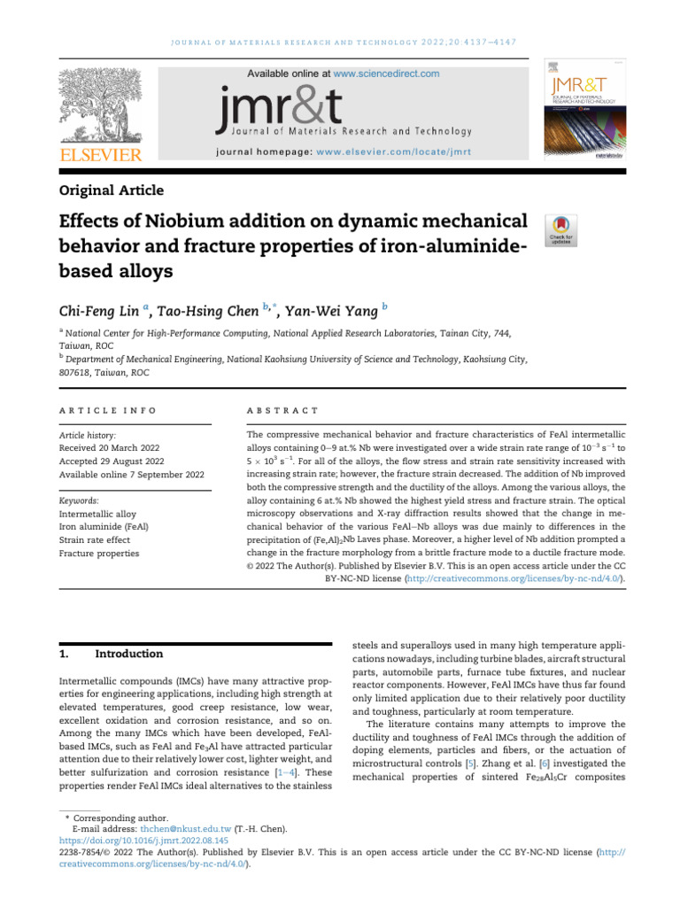 Im Ve Xrd 2022 Fe Al Nb | PDF | Deformation (Engineering) | Fracture