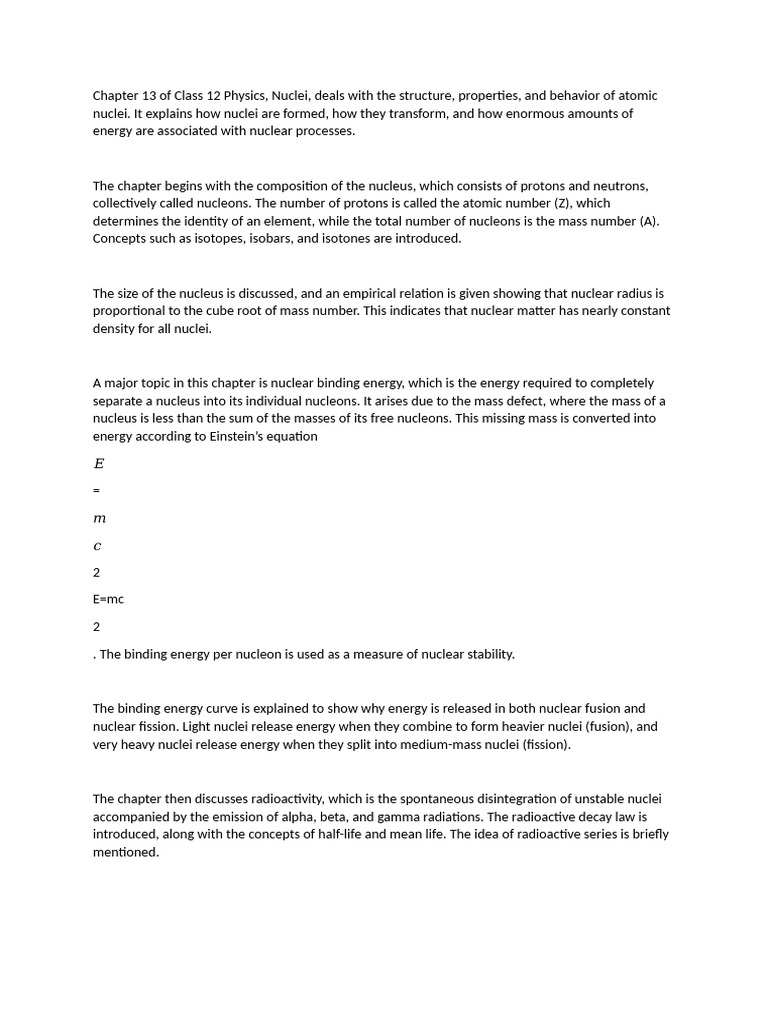 Class 12 Physics Chapter 13 | PDF