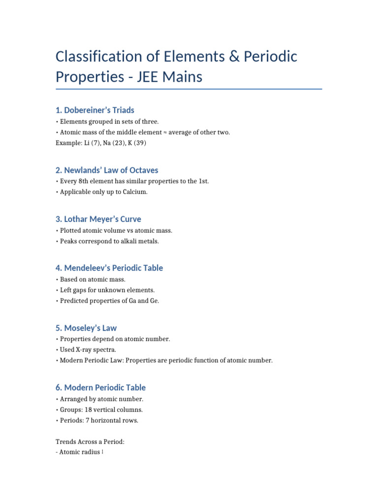 Periodic Table Classification & Trends | PDF | Periodic Table ...