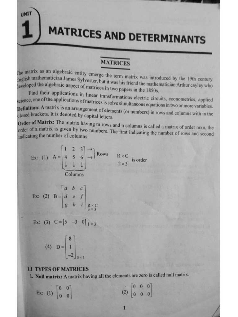 Matrices 1 | PDF