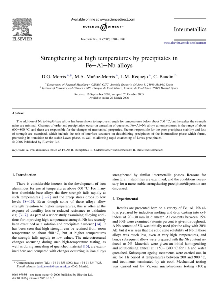 2006 Fe Al Nb | PDF | Alloy | Yield (Engineering)