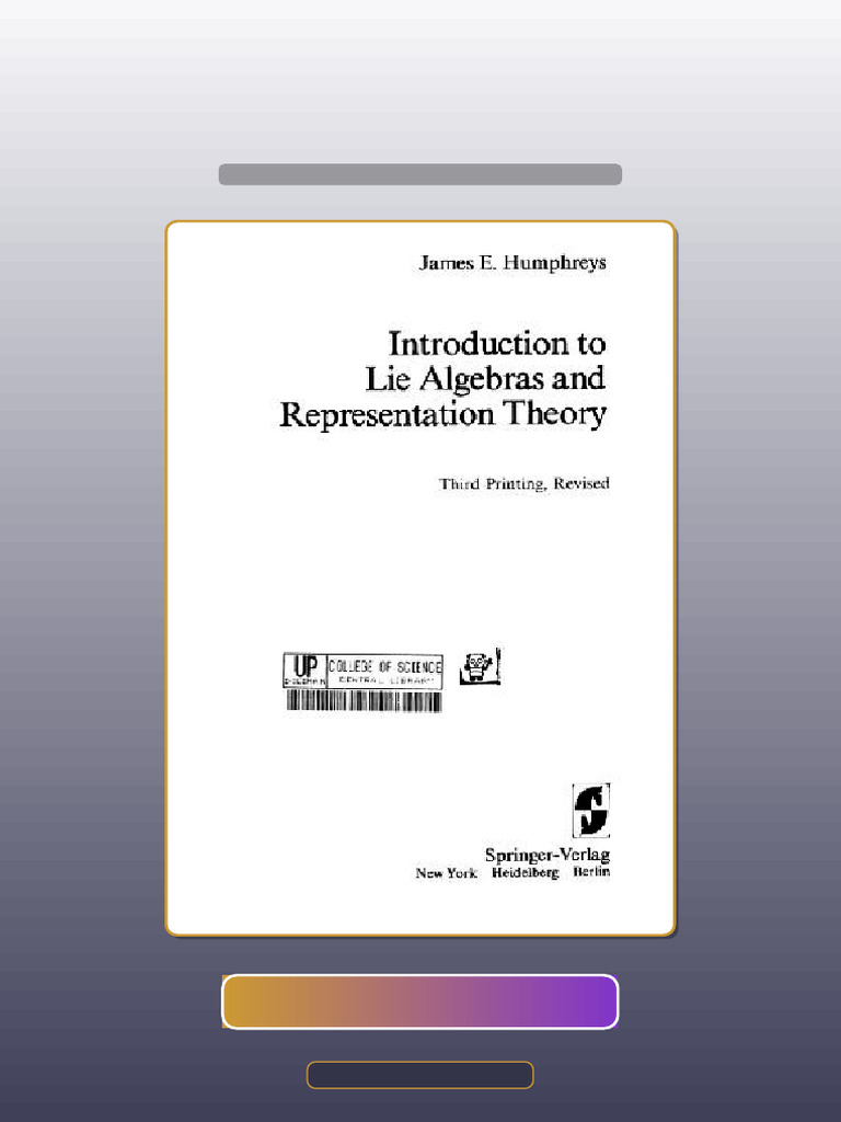 Test Bank for Introduction to Lie Algebras and Representation Theory ...