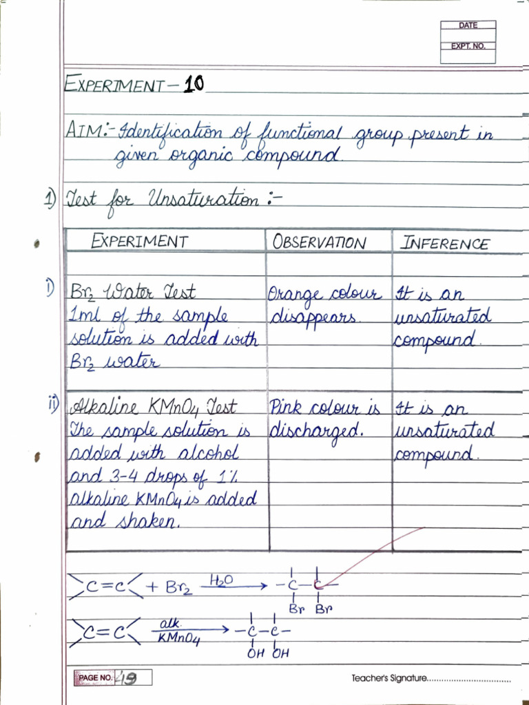 Experiment No 10 Detection of Functional Grs | PDF
