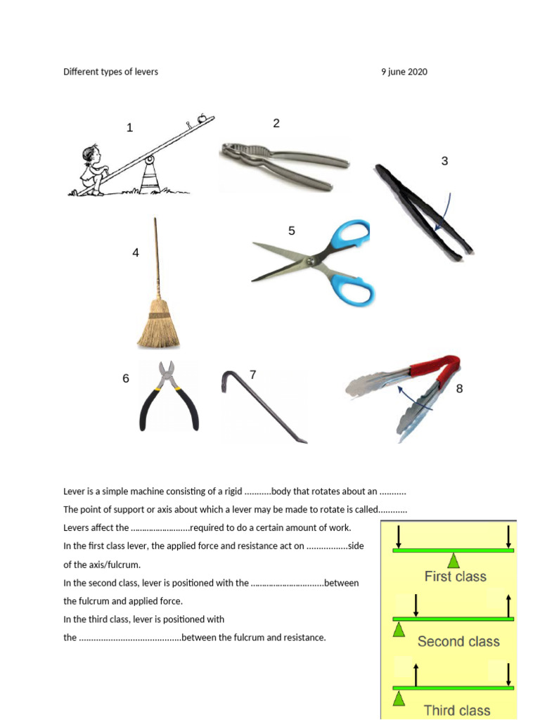 Lever Worksheet 8 Dec 2025 | PDF | Lever | Mechanical Engineering