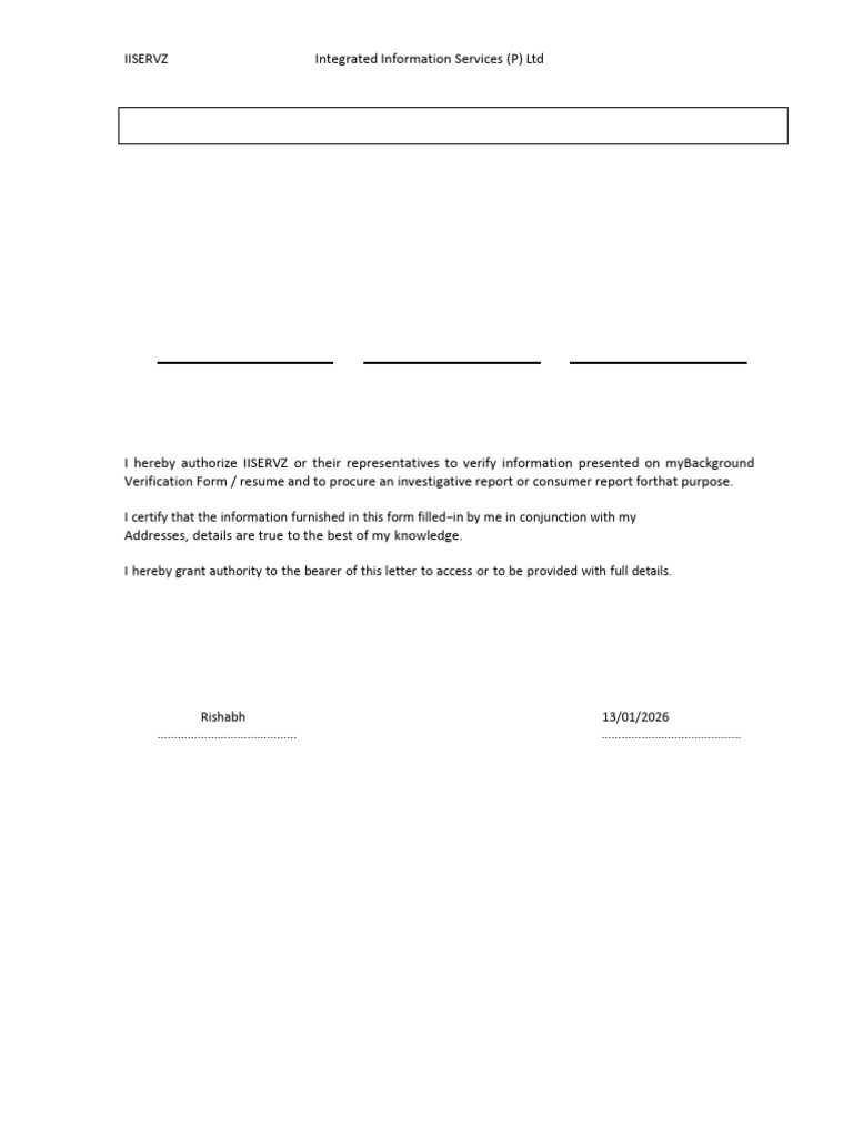 Authorization Form for Background Check | PDF