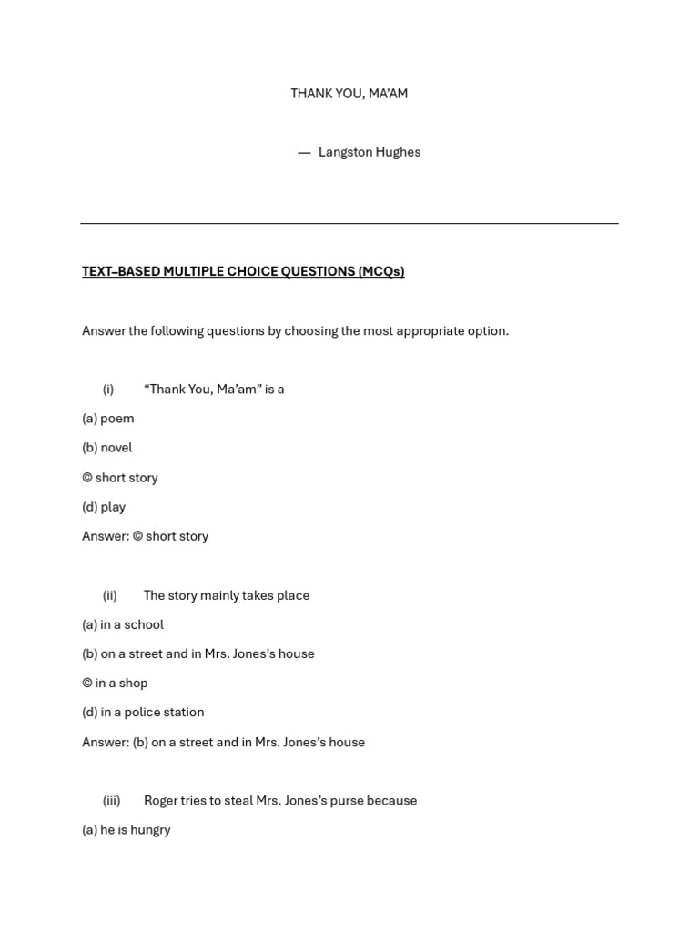 Thank you Ma'am | PDF | Empathy | Psychology