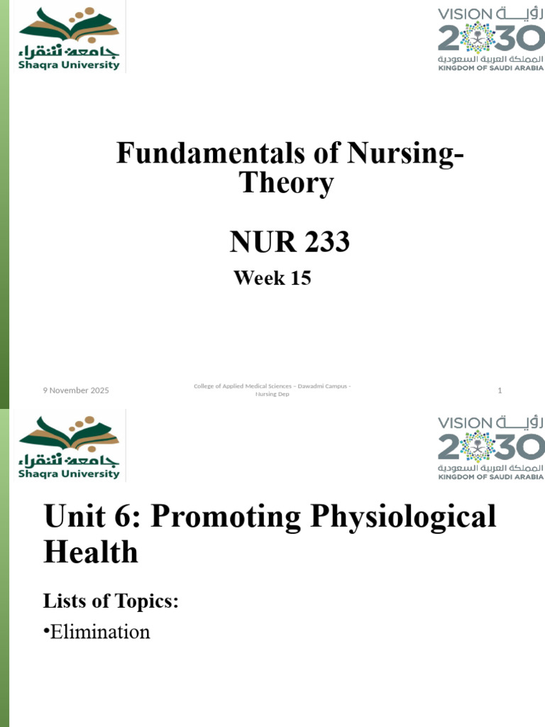 Week 15.1 Urinary Elimination - Tagged | PDF | Urine | Urinary System