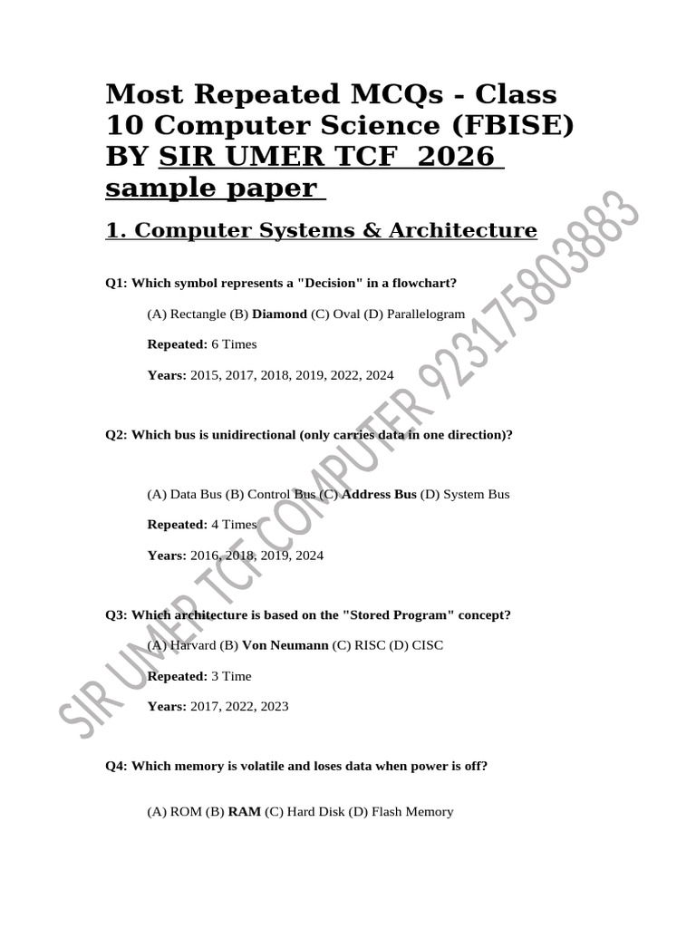 Class 10 Computer Science MCQs Guide | PDF | World Wide Web | Internet ...