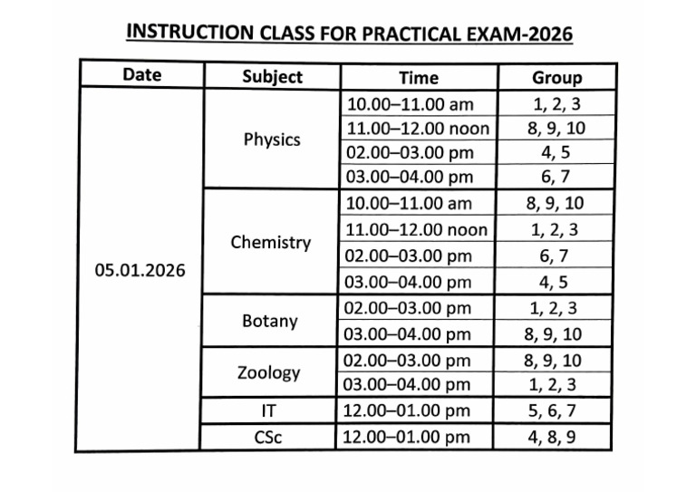 Practical Exam Instruction Class | PDF