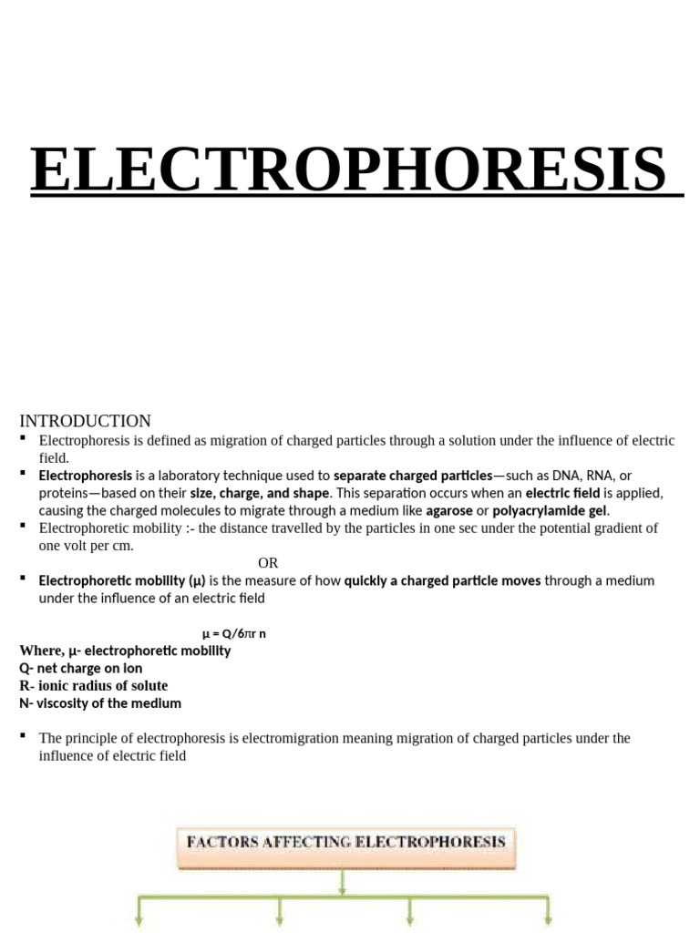 ELECTROPHORESIS | PDF | Gel Electrophoresis | Agarose Gel Electrophoresis