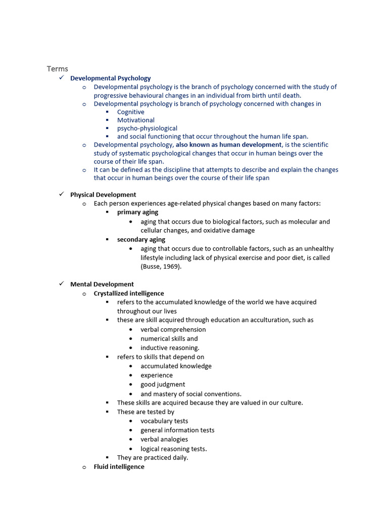 PSY 223 Revision Note | PDF | Menopause | Hair Loss