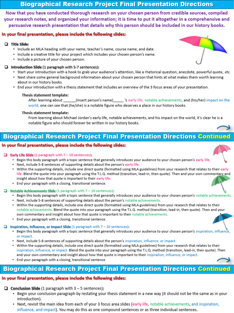 Final Biographical Research Project Directions (for PowerPoint ...