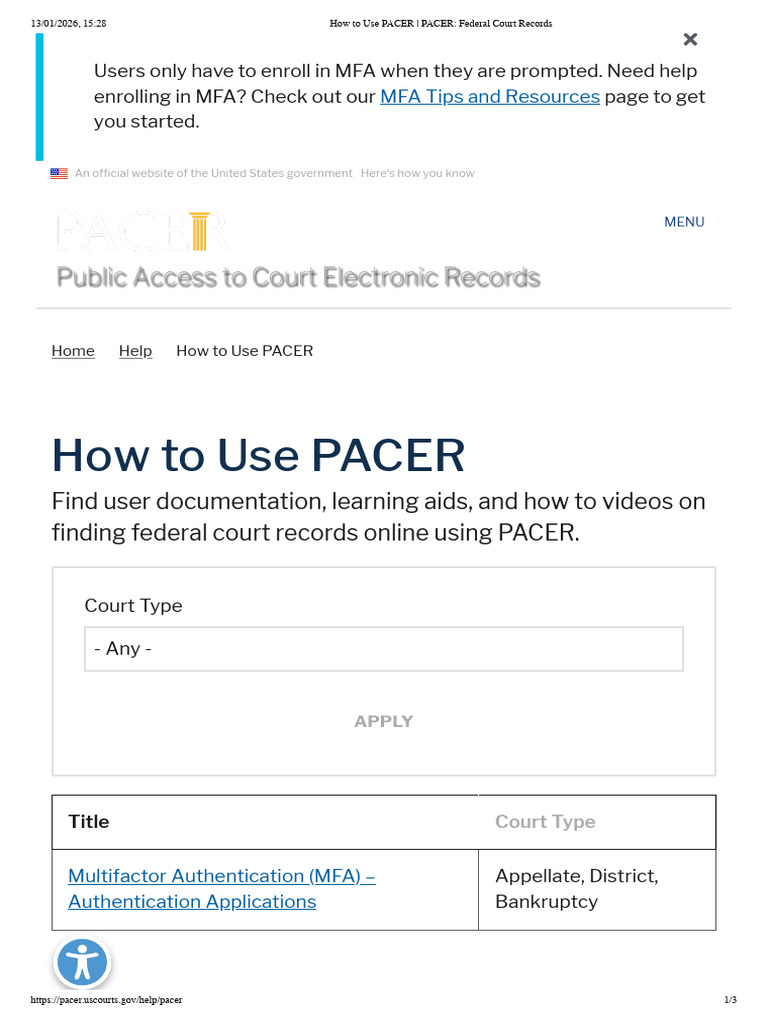 How to Navigate PACER Resources | PDF | Authentication | System Software