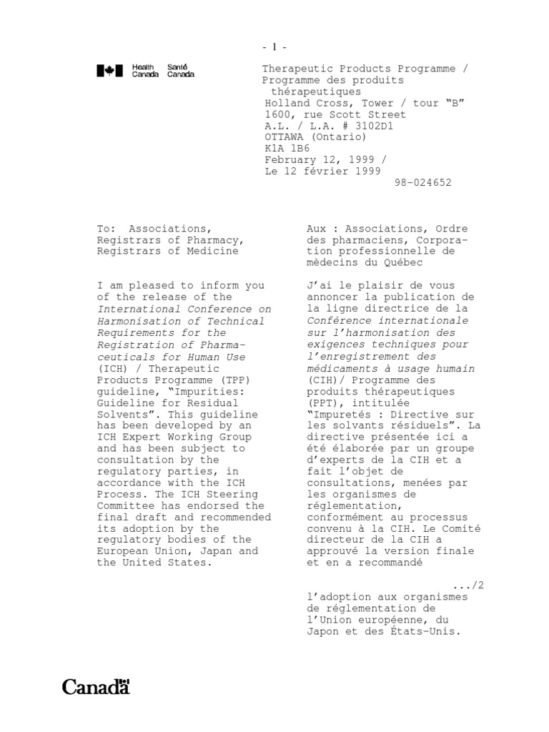 ICH Q3C FR | PDF | Pharmaceutical Drug | Acetic Acid