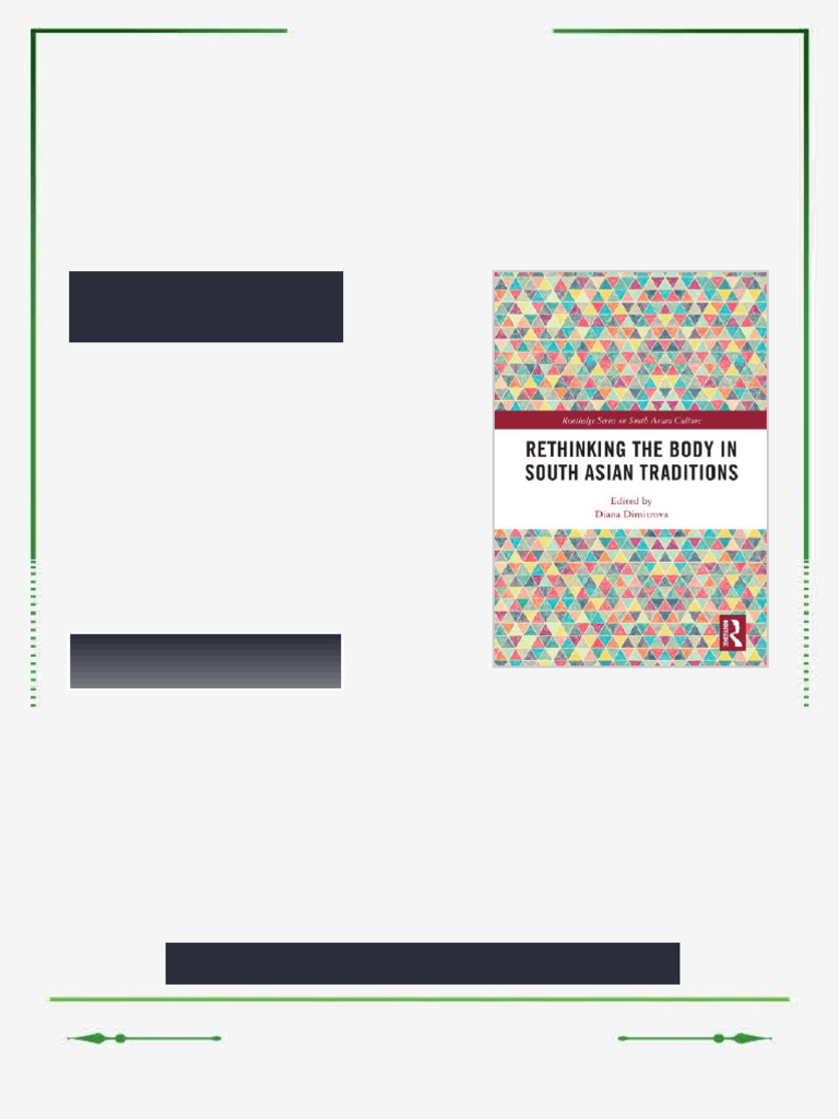 Rethinking the Body in South Asian Traditions 1st Edition Diana ...