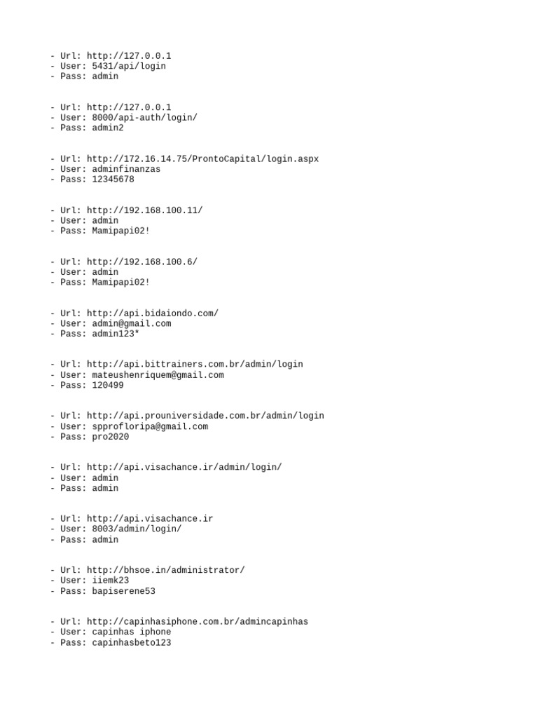 Logins @Admin 1 | PDF | World Wide Web | Internet & Web