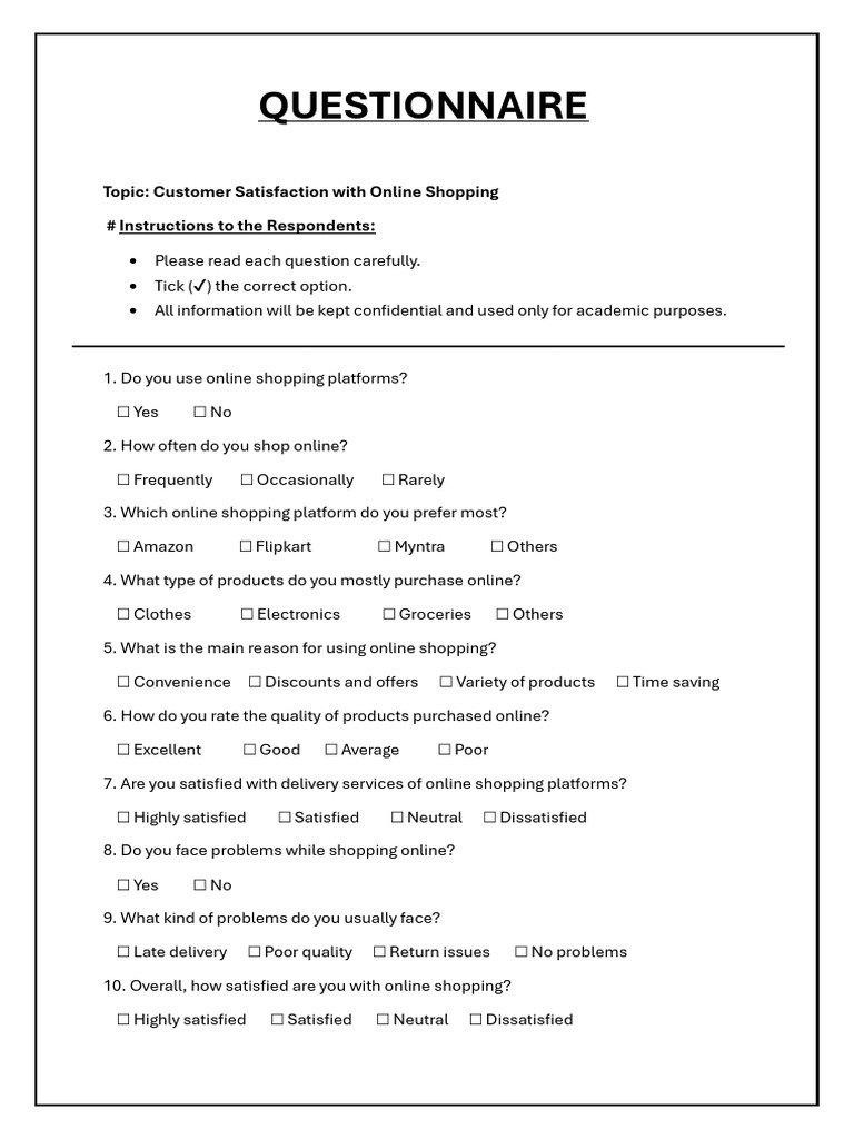 Questionnaire V | PDF