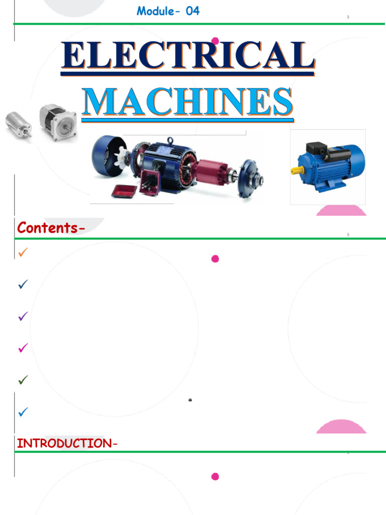 Electrical Machines | PDF | Electric Motor | Electromagnetic Induction