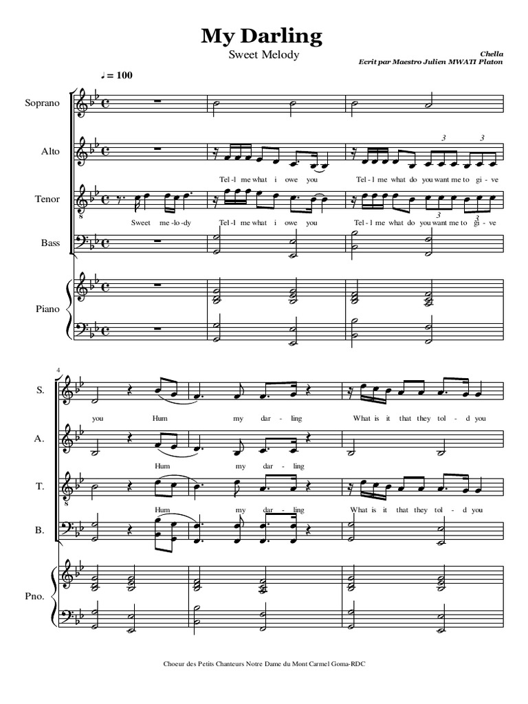 My Darling Sweet Melody Sheet Music | PDF | Vocal Music | Singing