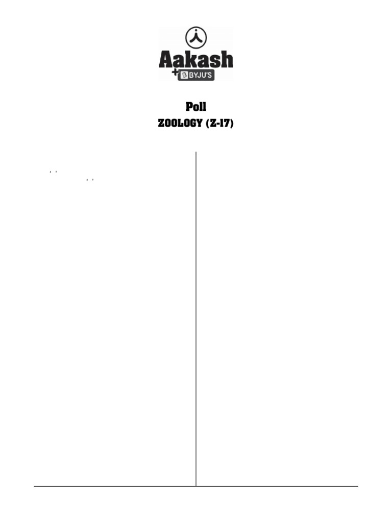 Poll Z-17 Zoology | PDF | Thyroid | Hypothalamus