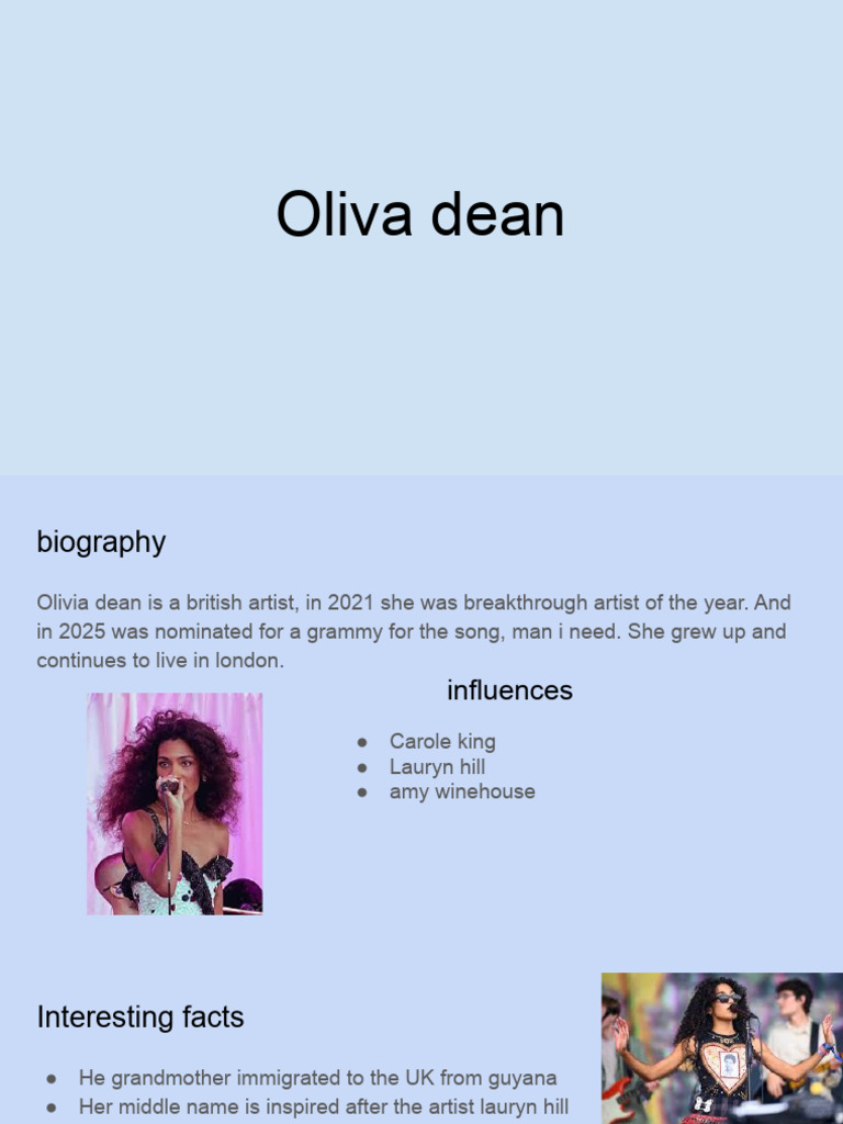 Olivia Dean: Rising British Artist | PDF | Music Industry | Popular Music