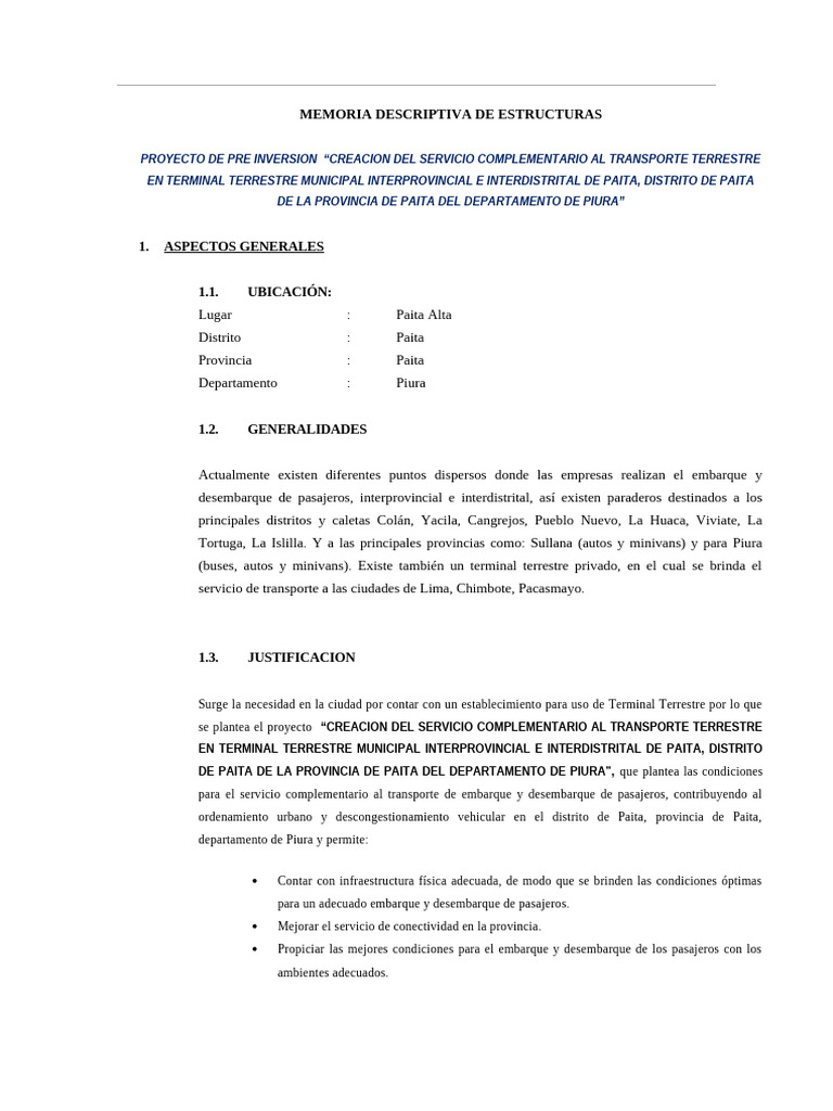 Proyecto Terminal Terrestre Paita Piura | PDF | Fundación (Ingeniería ...