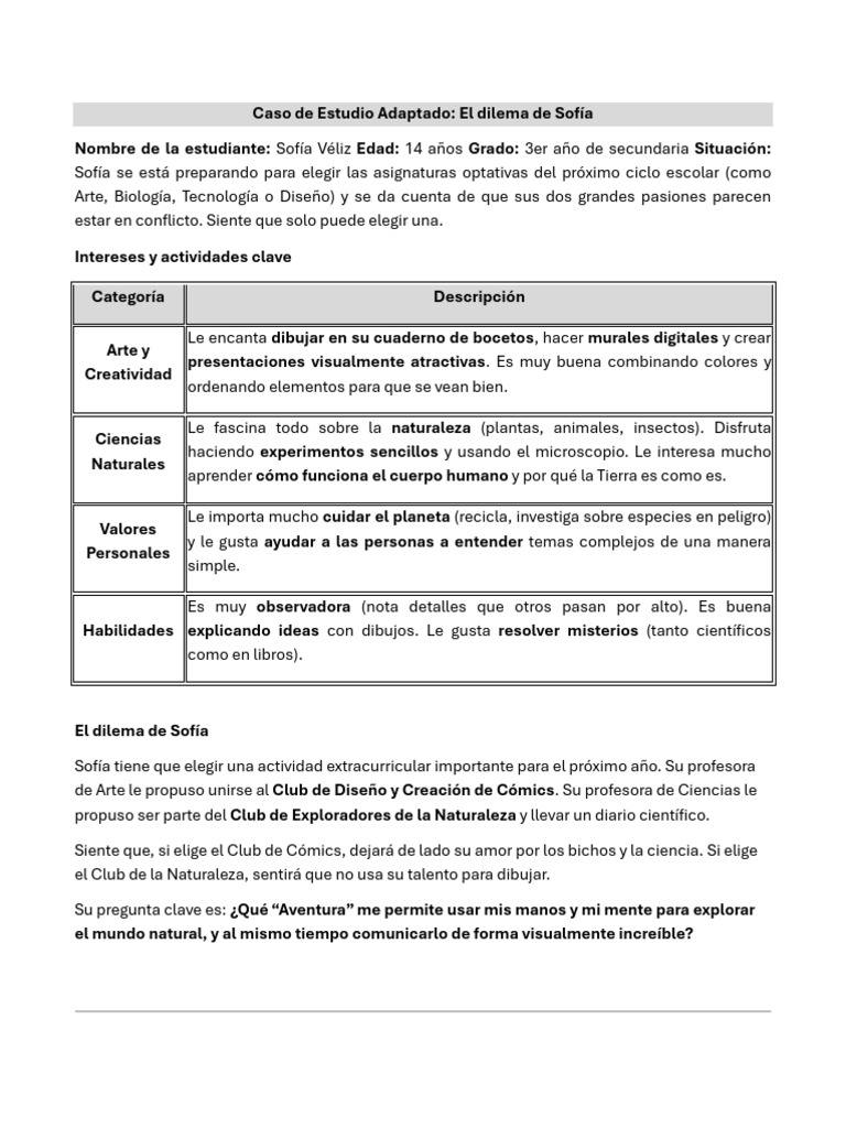 Documento colaborativo el Dilema de Sofia RF | PDF | Naturaleza | Diseño