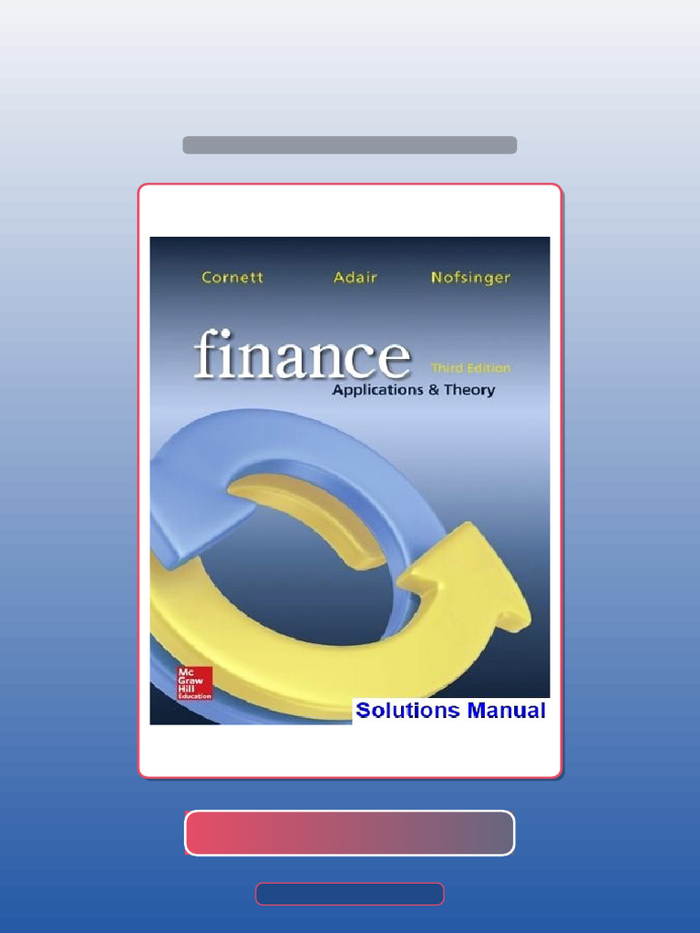 Test Bank for Finance Applications and Theory 3rd Edition Cornett | PDF ...