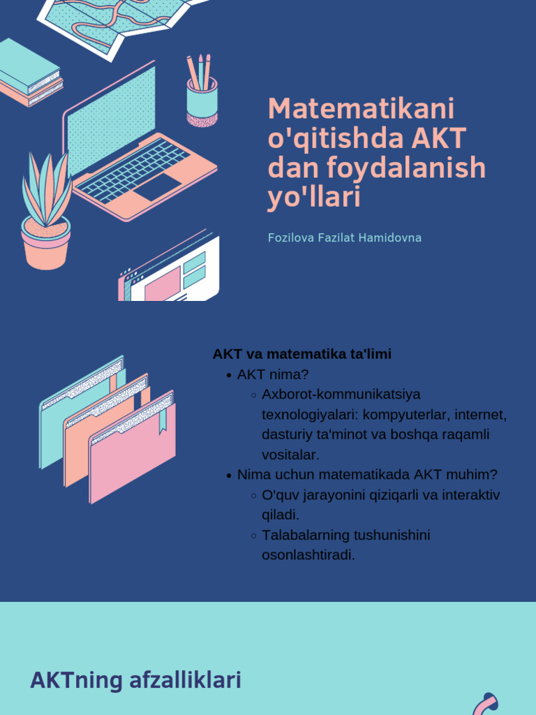 Technology in Education Technology Presentation in Blue Peach Illustrative Style | PDF