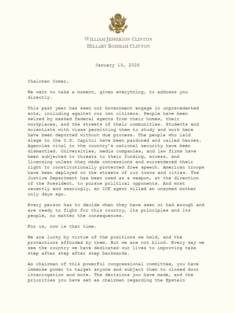 Clinton Joint Letter | PDF
