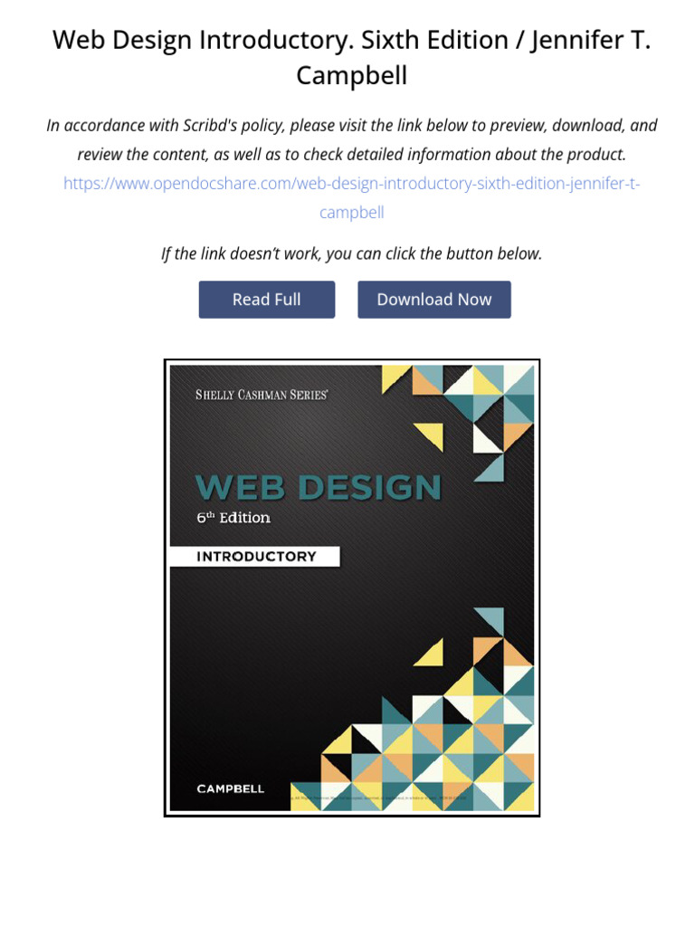 Web design introductory. Sixth Edition / Jennifer T. Campbell | PDF ...