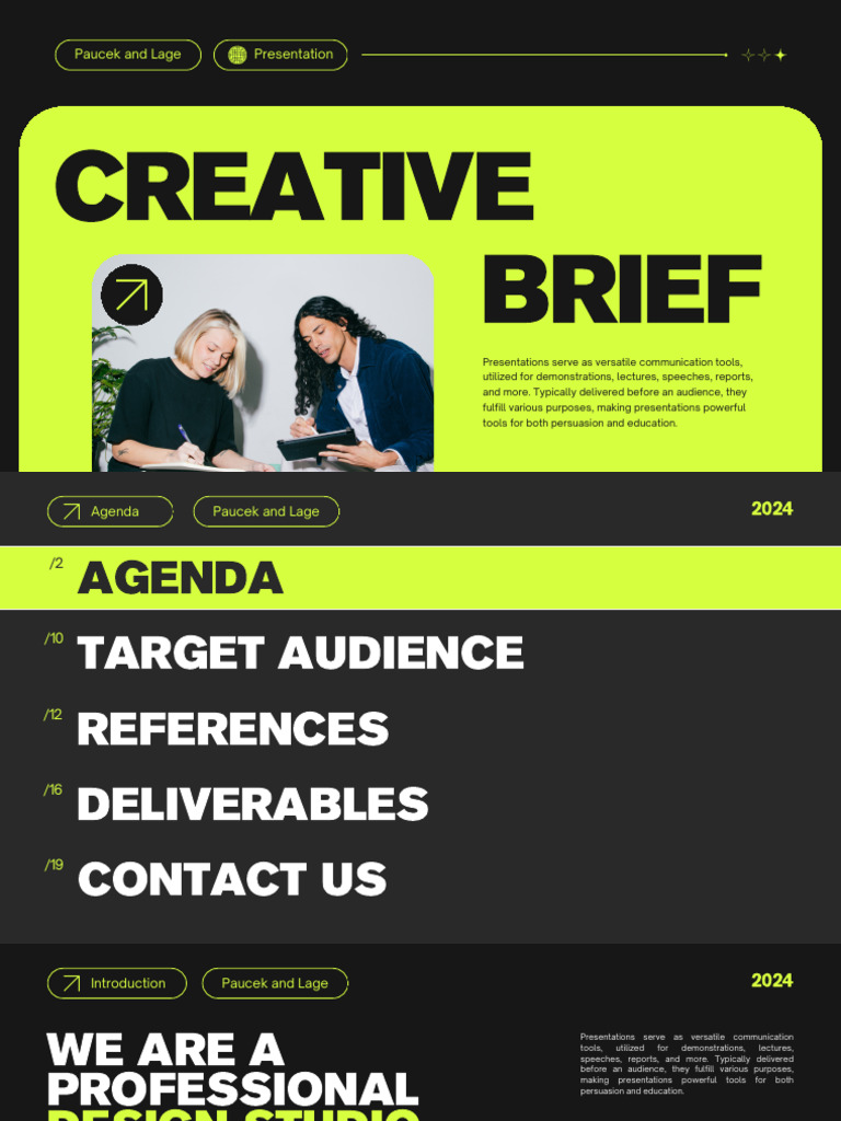 Green and Black Bold Creative Brief Presentation | PDF | Lecture ...