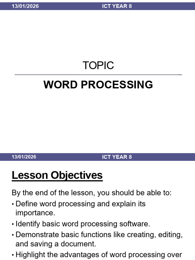 Introduction to Word Processing Skills | PDF | Microsoft Word | Word ...