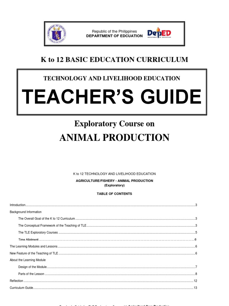 K To 12 Animal Production Teacher's Guide | PDF | Curriculum | Test ...