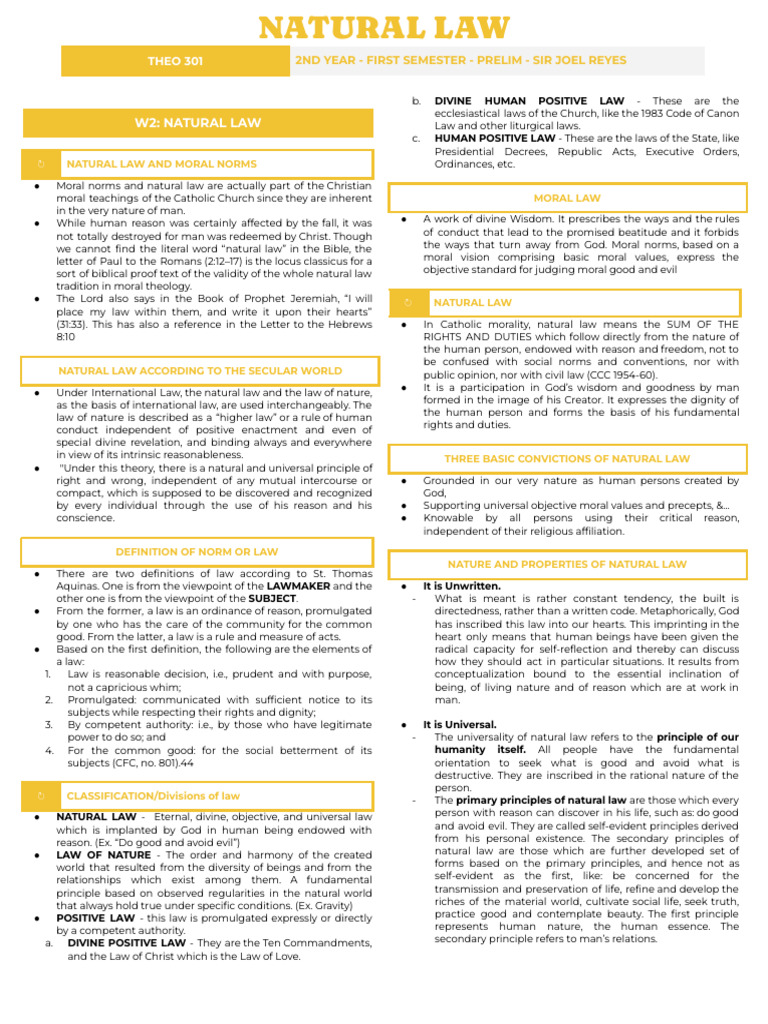 THEO (1) | PDF | Natural Law | Bible