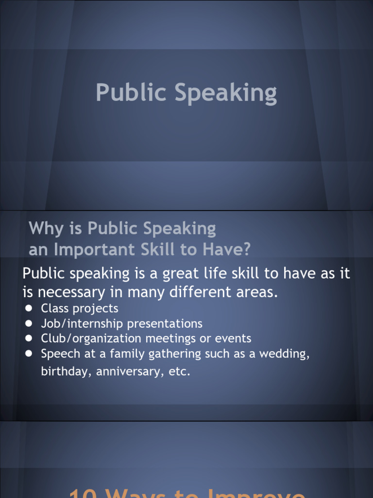 Public Speaking 101 | PDF | Public Speaking | Body Language